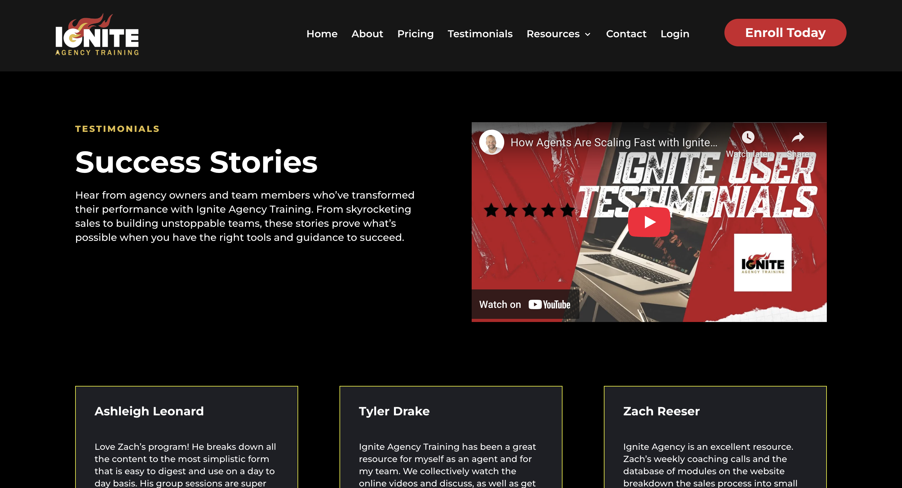 Testimonials | Ignite Agency Training